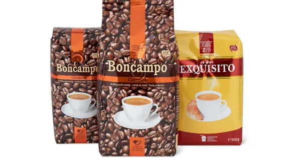 Alle Boncampo- und Exquisito-Kaffees, in Bohnen und gemahlen, 500 g und ...