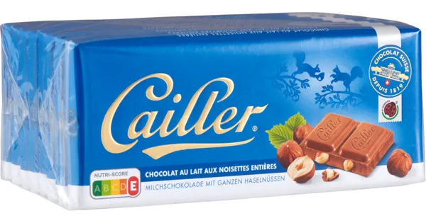Cailler Tafelschokolade Milch-Ganze Haselnüsse - 35% Rabatt - Denner ...