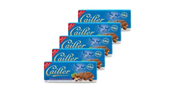Cailler Tafelschokolade Milch-Nuss, 5 x 100 g, Multipack - 20% Rabatt ...