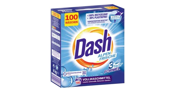 Dash Waschpulver Alpen Frische 100 Wäschen - OTTO'S - ab 12.09.2022 ...
