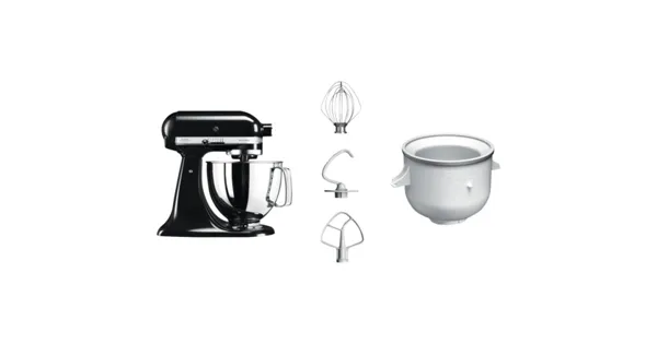 Kitchenaid Artisan "Gelato-Set" 5KSM125 schwarz inkl. Glacéaufsatz ...