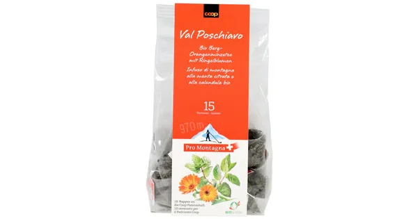 Pro Montagna Bio Tee Orangen & Minze mit Ringelblume 15 Beutel - Coop ...