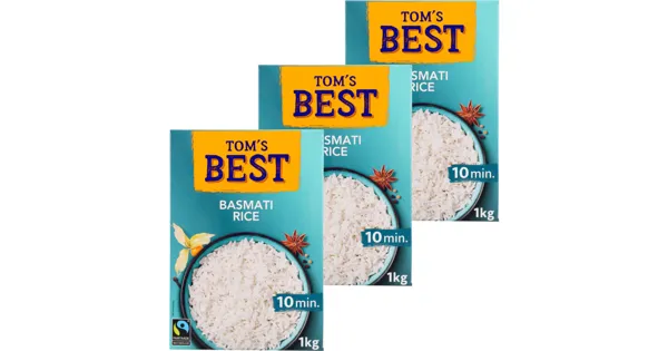 Tom's Fairtrade Best Basmati Rice 3x1kg - 33% Rabatt - Coop - ab 11.09.2025 - Aktionis.ch
