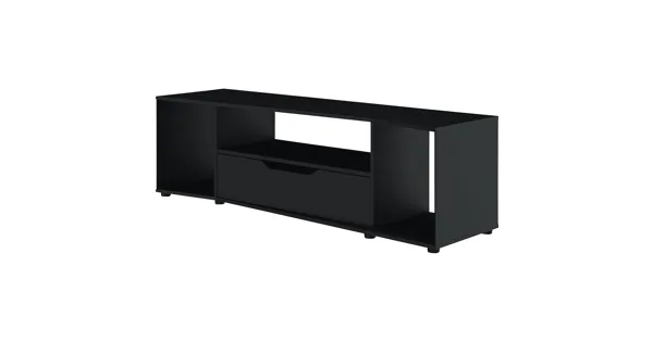 TV-Möbel Hack Dekor schwarz 163 x 48 x 45 cm inkl. LED-Beleuchtung - 83 ...