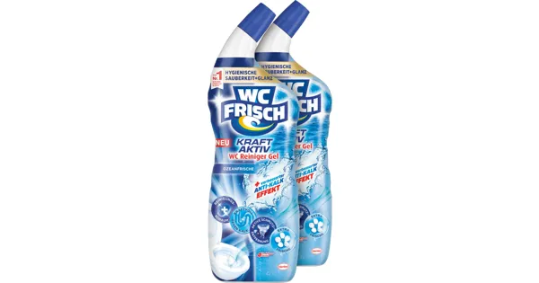 WC Frisch WC Reiniger Gel Kraft Aktiv Ozeanfrische 2 x 750 ml - 37% ...